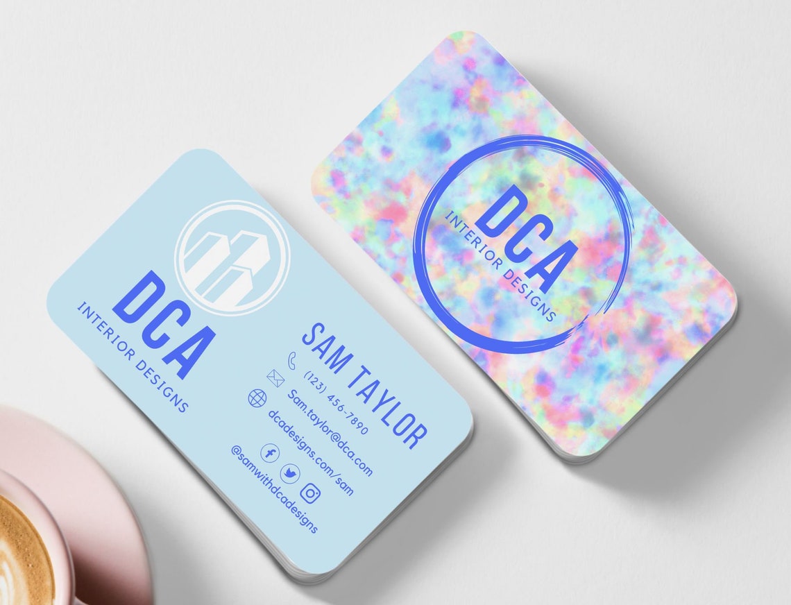 DIY Business Card - Printable Business Card Template - TIE DYE Business ...