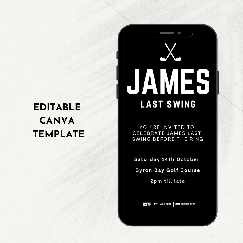 Digital Bachelor Invitation Golf Theme Text Stag Invitation - Etsy