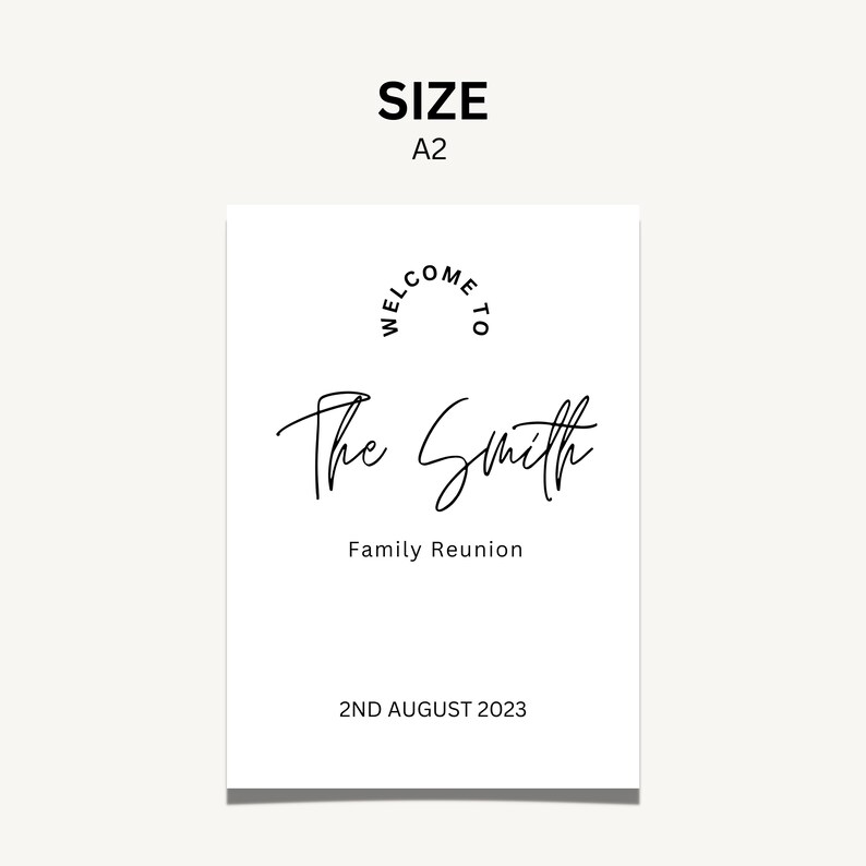 Family Reunion Welcome Sign Template Instant Download Event Sign ...