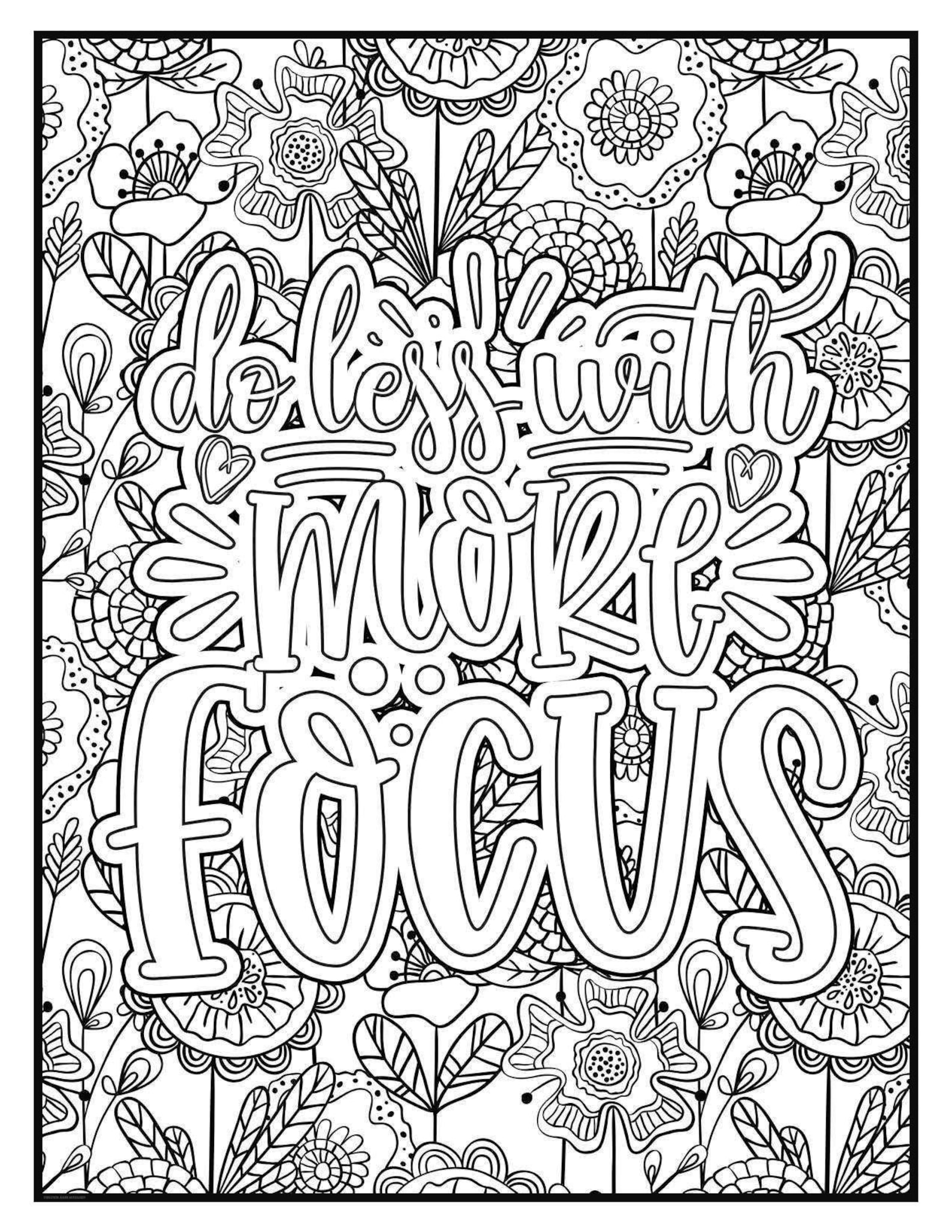 50 Inspirational Coloring Pages Sheets PRINTABLE Motivational Stress ...