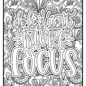 50 Inspirational Coloring Pages Sheets PRINTABLE Motivational Stress ...