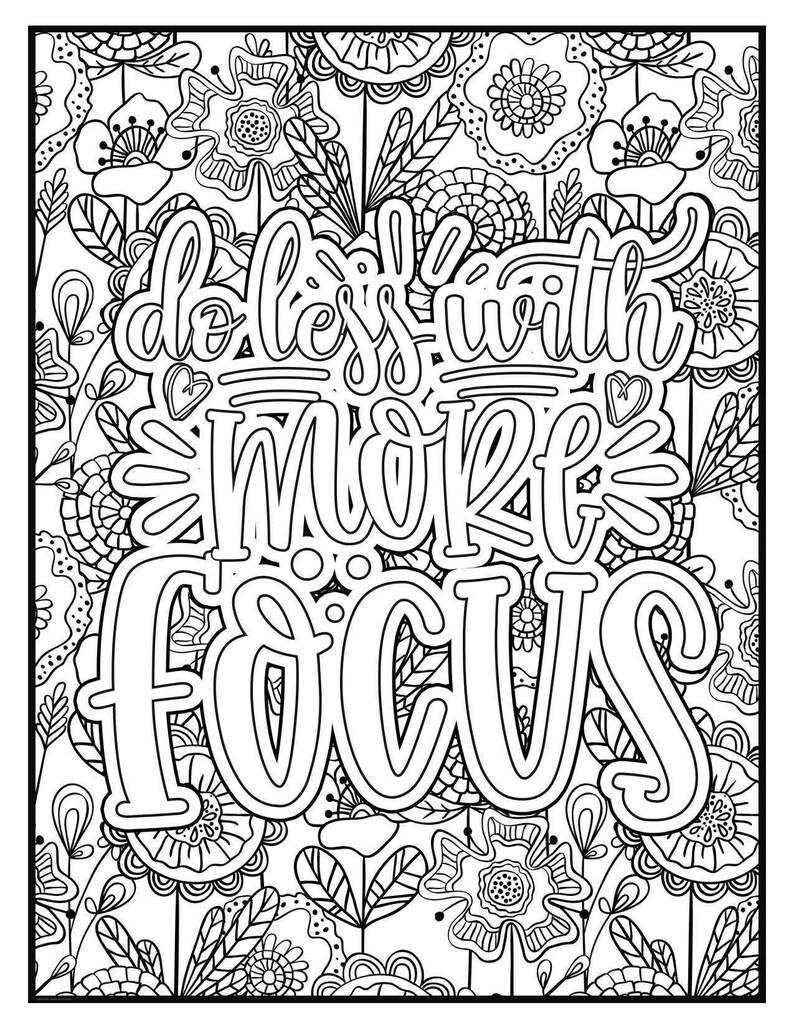 50 Inspirational Coloring Pages Sheets PRINTABLE Motivational Stress ...