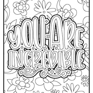 50 Inspirational Coloring Pages Sheets PRINTABLE Summer Stress Relief ...