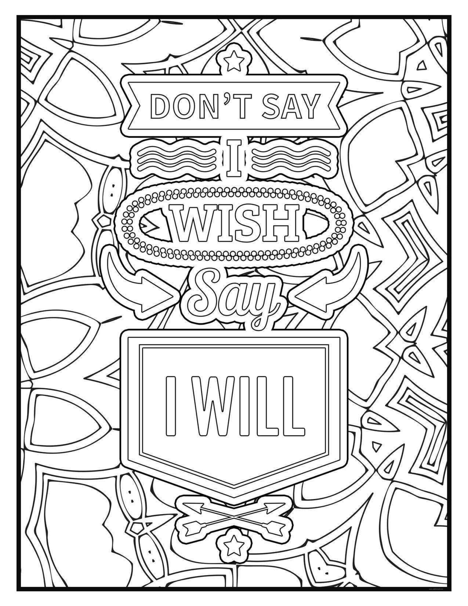 50 Inspirational Coloring Pages Sheets PRINTABLE Summer Stress Relief ...