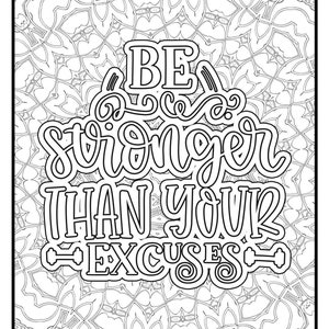 50 Inspirational Coloring Pages Sheets PRINTABLE Motivational Stress ...