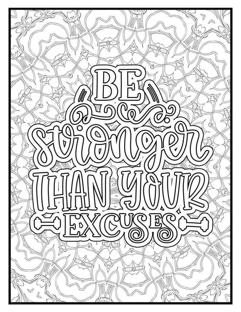 50 Inspirational Coloring Pages Sheets PRINTABLE Motivational Stress ...