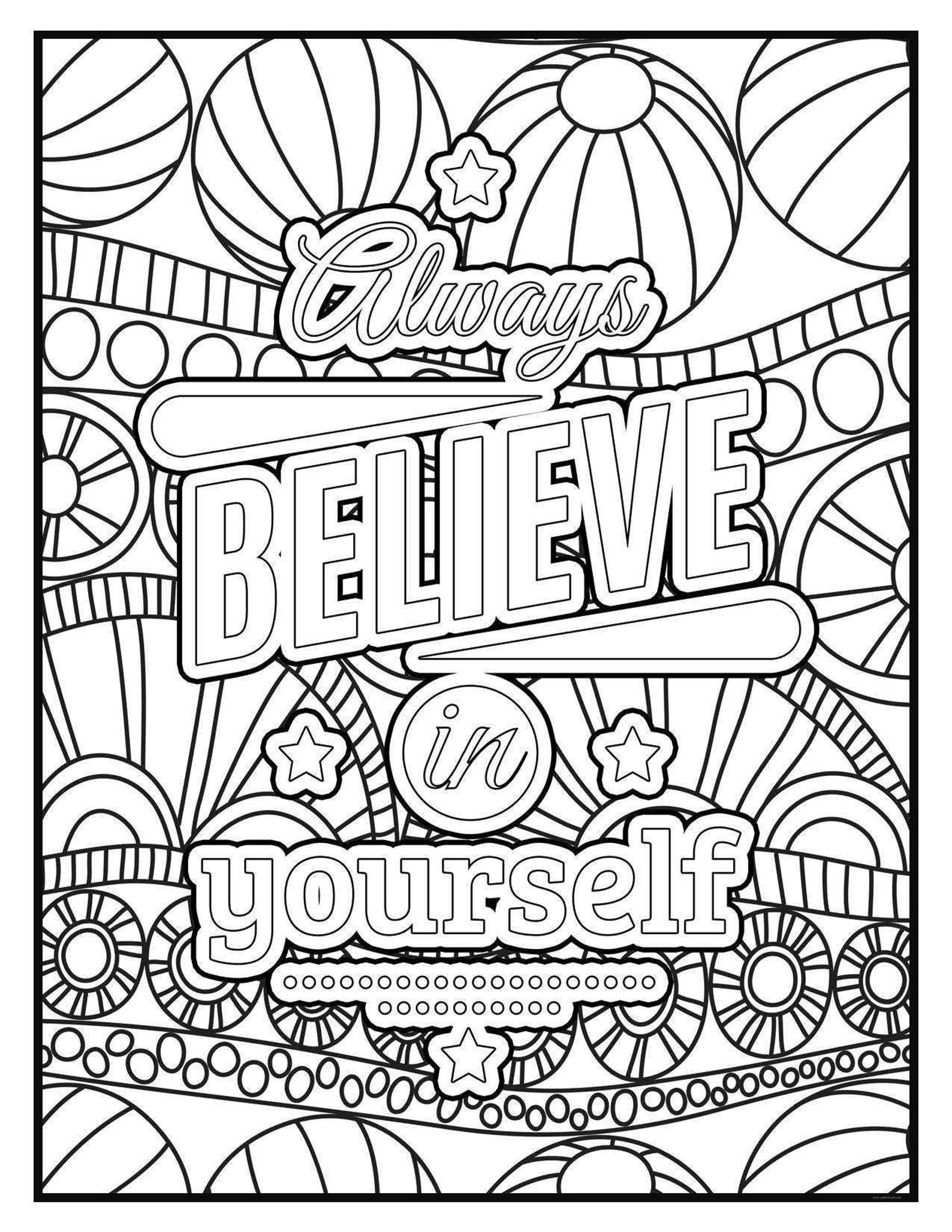 50 Inspirational Coloring Pages Sheets PRINTABLE Summer Stress Relief ...