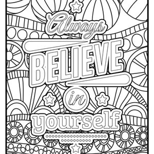 50 Inspirational Coloring Pages Sheets PRINTABLE Summer Stress Relief ...