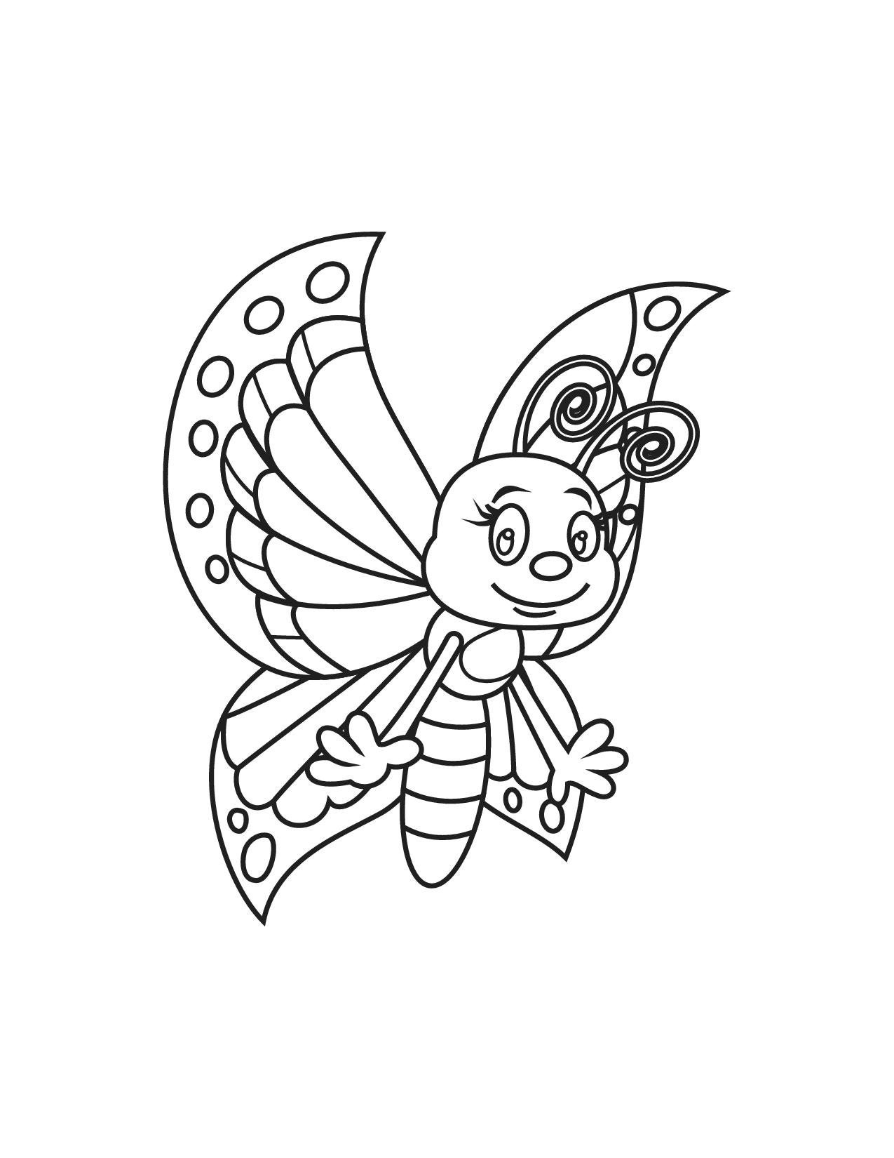Kids Butterfly Coloring Pages Sheets PRINTABLE Cute Learning Fun ...