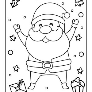 Christmas Santa Coloring Pages Sheets PRINTABLE Cute Learning Fun Kids ...