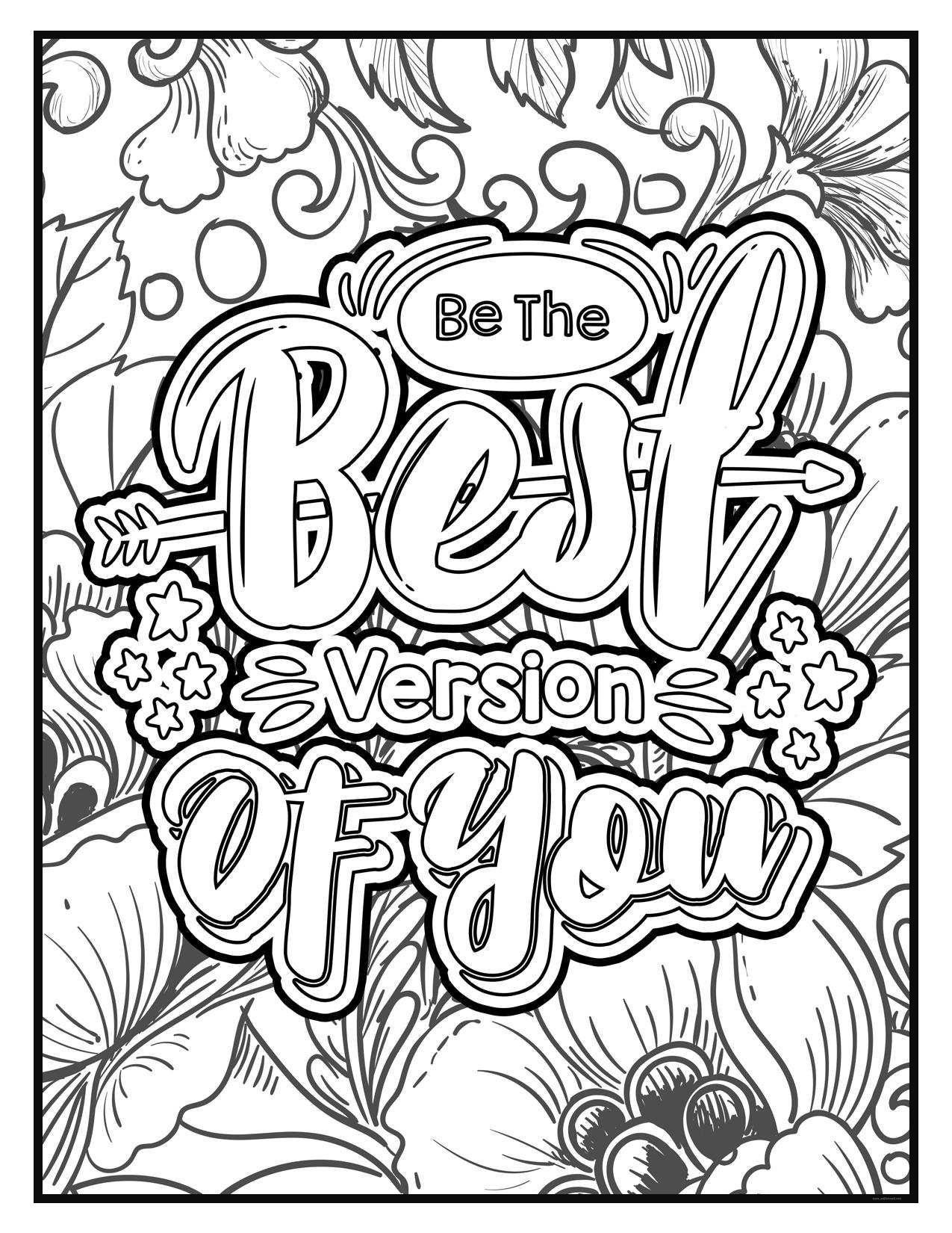 50 Inspirational Coloring Pages Sheets PRINTABLE Summer Stress Relief ...