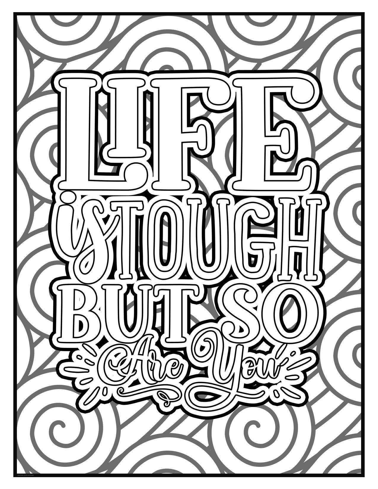50 Inspirational Coloring Pages Sheets PRINTABLE Summer Stress Relief ...