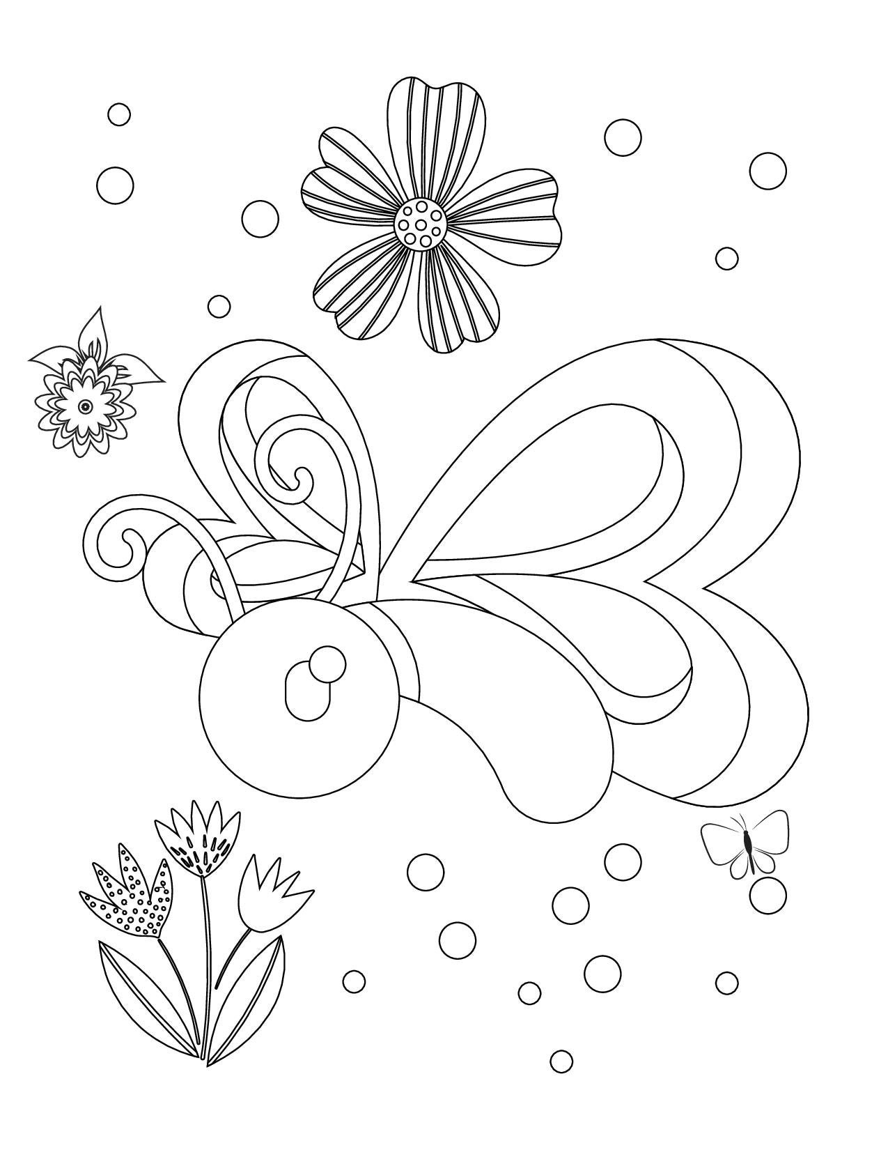 Kids Butterfly Coloring Pages Sheets PRINTABLE Cute Learning Fun ...