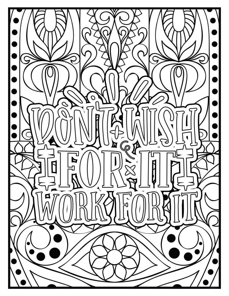 50 Inspirational Coloring Pages Sheets PRINTABLE Motivational Stress ...