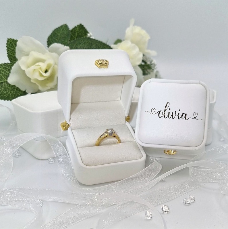 Personalised Ring Box, Engagement Ring Box Wedding Day Ring Box, Vow ...