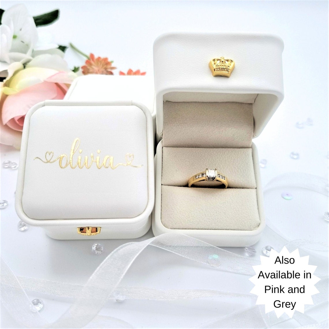 Personalised Ring Box, Engagement Ring Box Wedding Day Ring Box, Vow ...