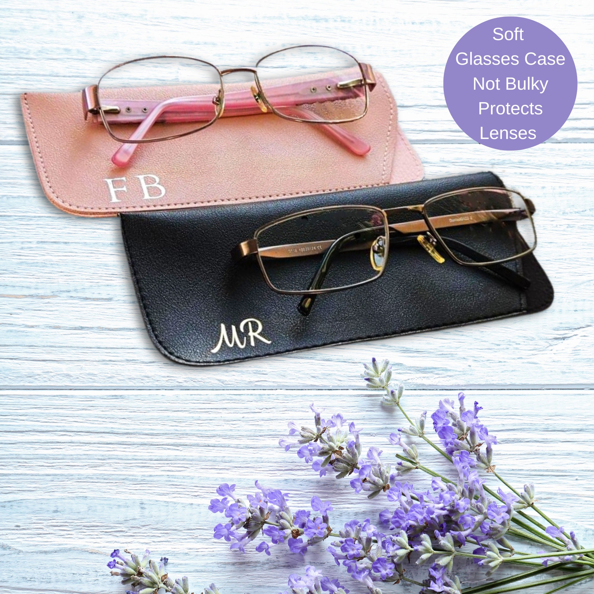 Personalized Glasses Case: Soft Pouch With Initials - Etsy UK