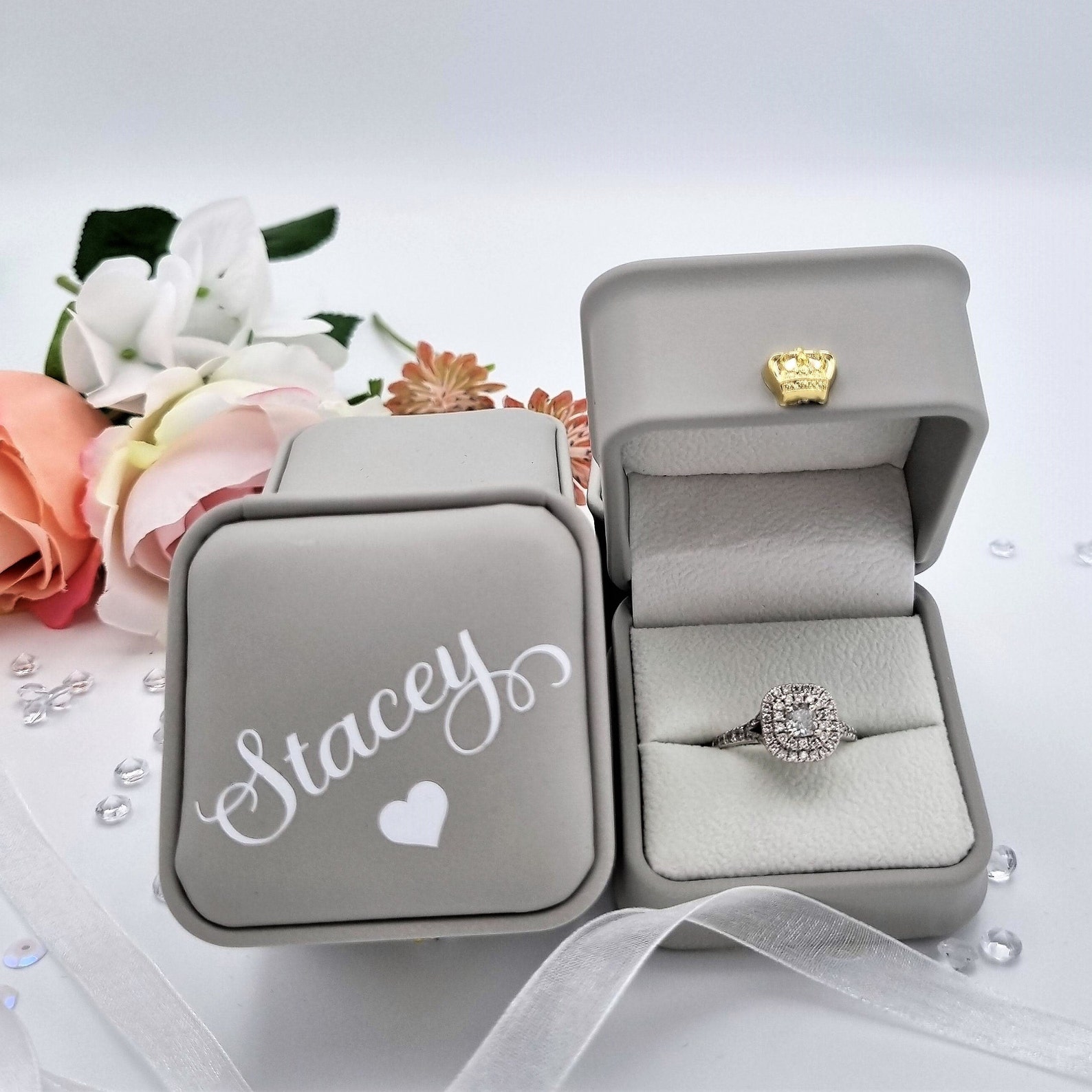 Personalised Ring Box, Engagement Ring Box Wedding Day Ring Box, Vow ...