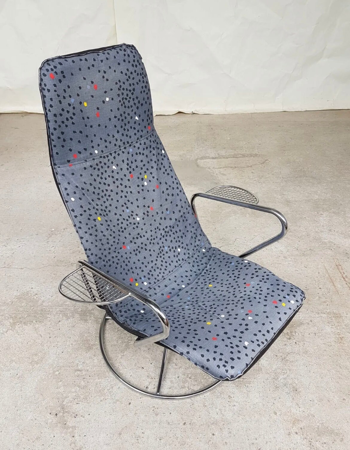 Vtg Late Mid Century 80s Ikea Swivel Chrome Lounge Chair Retro - Etsy
