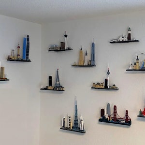 Wall Mount for LEGO Architecture Skylines 3D Printing Floating Shelf ...
