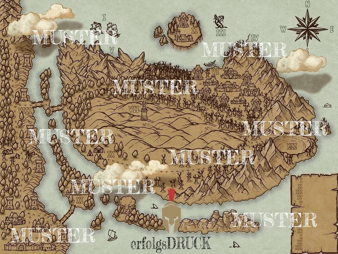Landscape Map Game Board DIGITAL DOWNLOAD Tabletop RPG Map Terrain ...