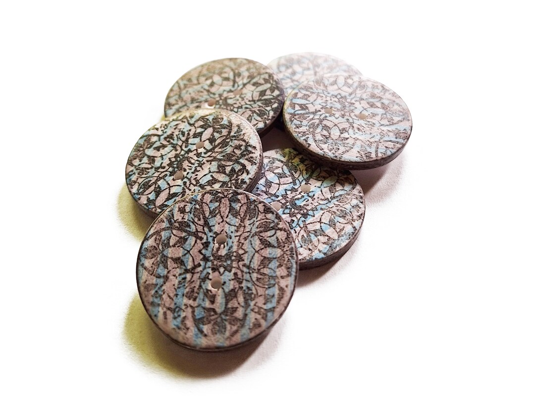 LARGE CARDIGAN BUTTONS Hand Made Buttons for Coats Knitting Decorative ...