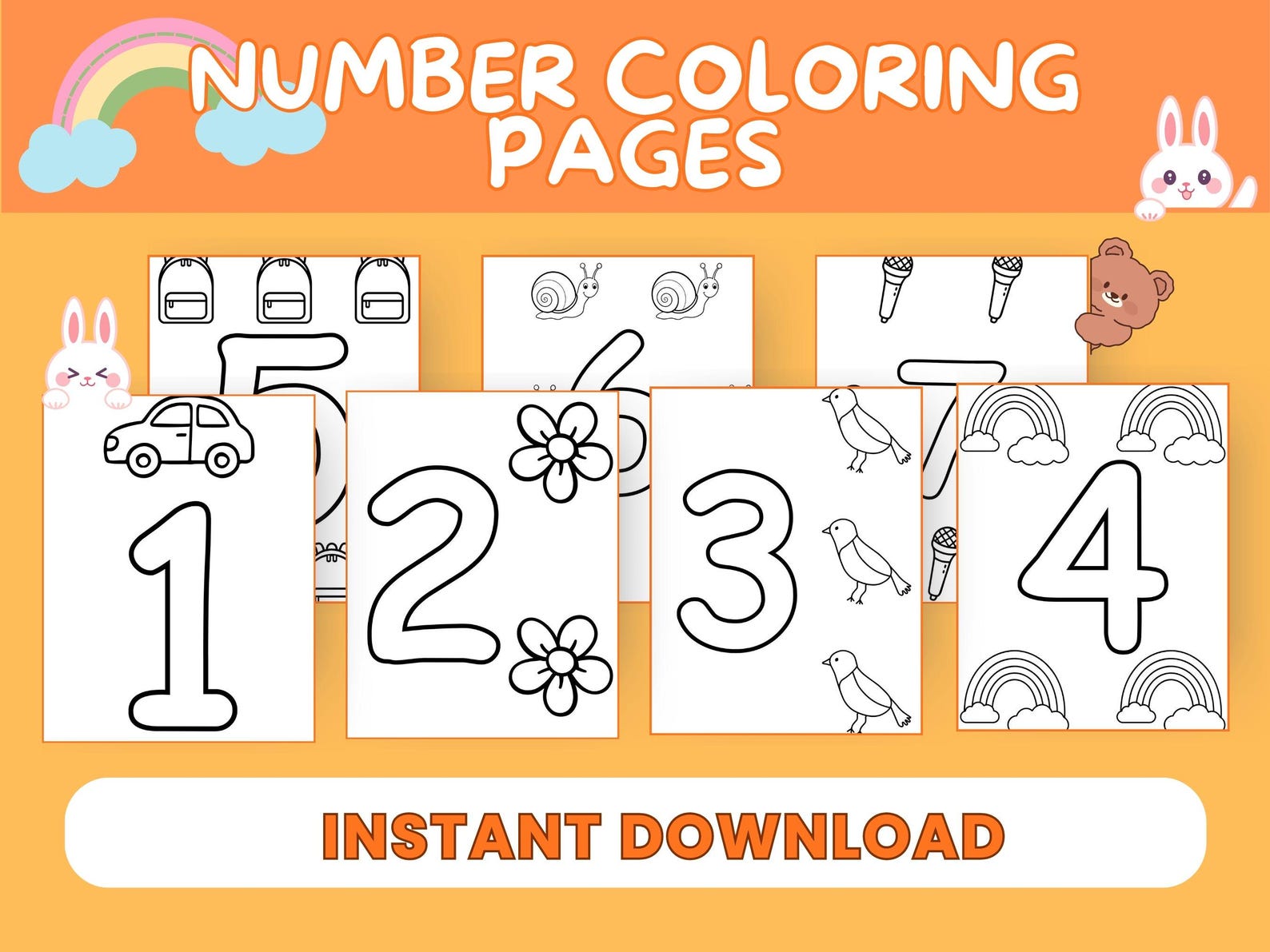 Numbers 1-10 Coloring Pages for Kids | Printable Educational Math ...