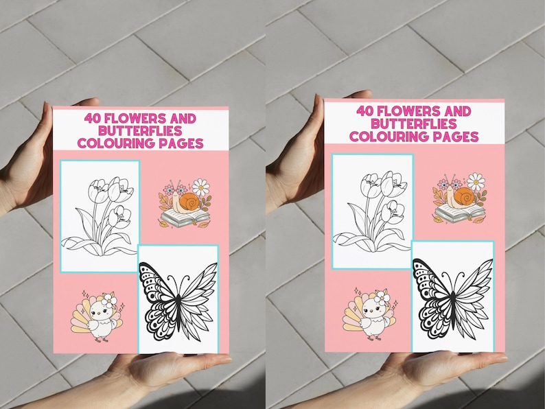 40 Butterfly and Flower Coloring Pages for Kids – Printable Digital ...