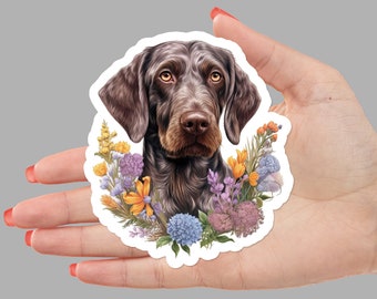 German Wirehaired Pointer Silhouette Vinyl Sticker Personalized Car ...