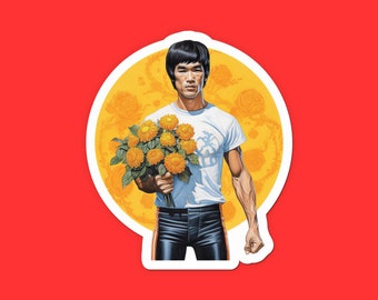 Bruce Lee Sticker Martial Arts Sticker Typographical Art - Etsy