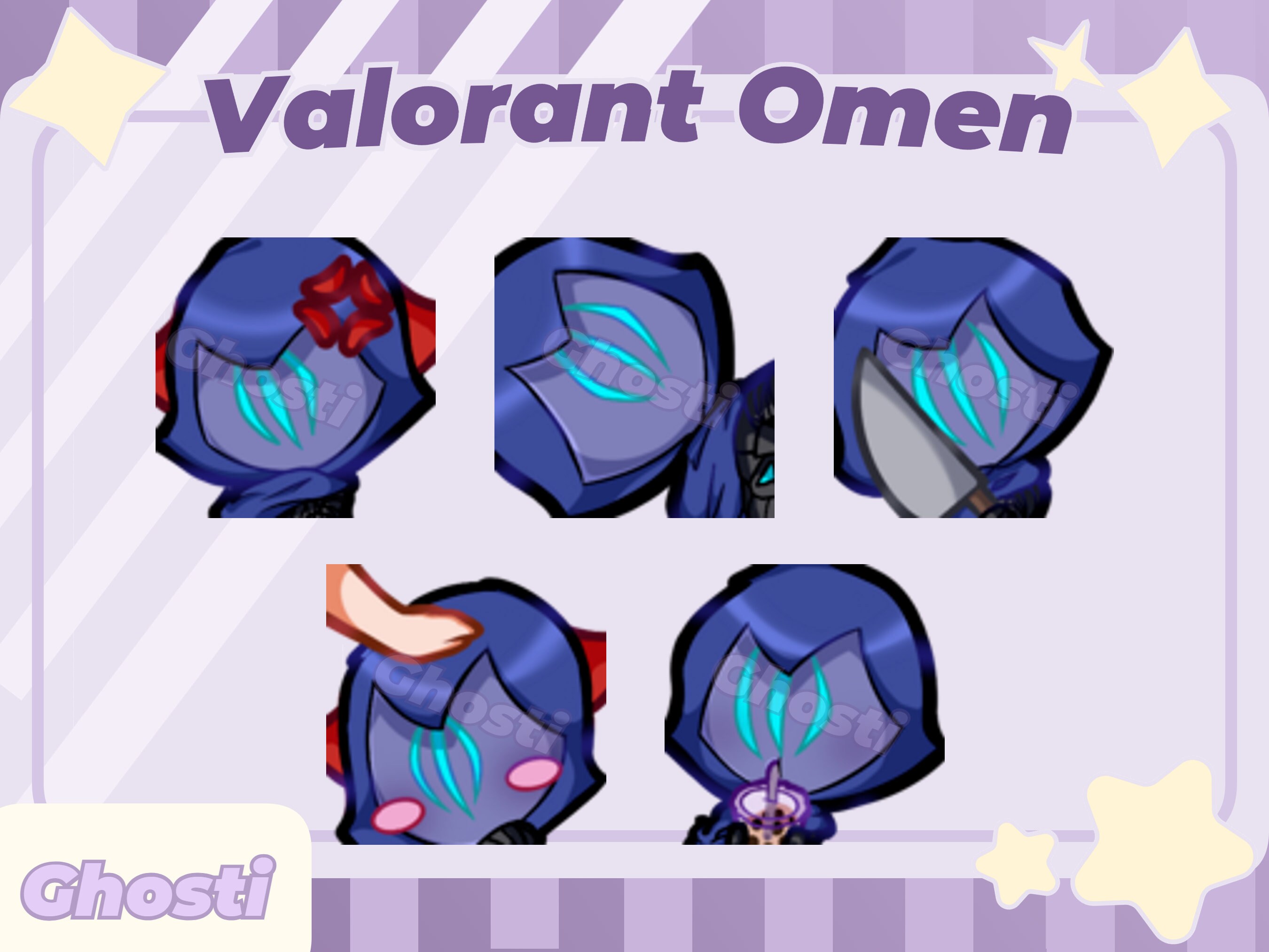 Omen Valorant Emote Set of 5 | Twitch | Discord | Youtube - Etsy