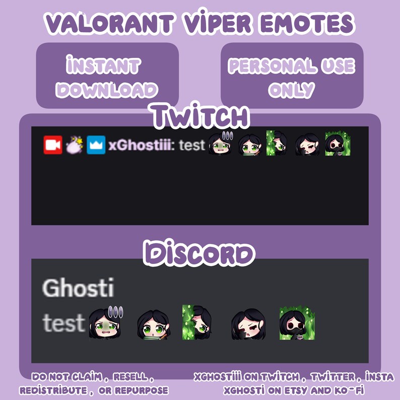 Valorant Viper Emotes for Twitch Youtube and Discord - Etsy