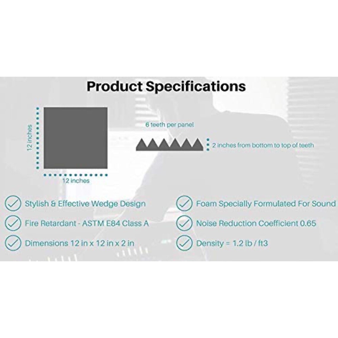 Line Diffuser Acoustic Panels set of 18 Premium Grade Echo Reduction ...