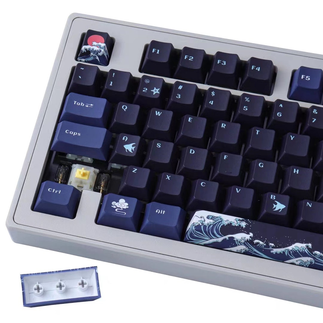 Sea Wave Theme PBT Keycap Set for Mechanical Keyboard Cool - Etsy