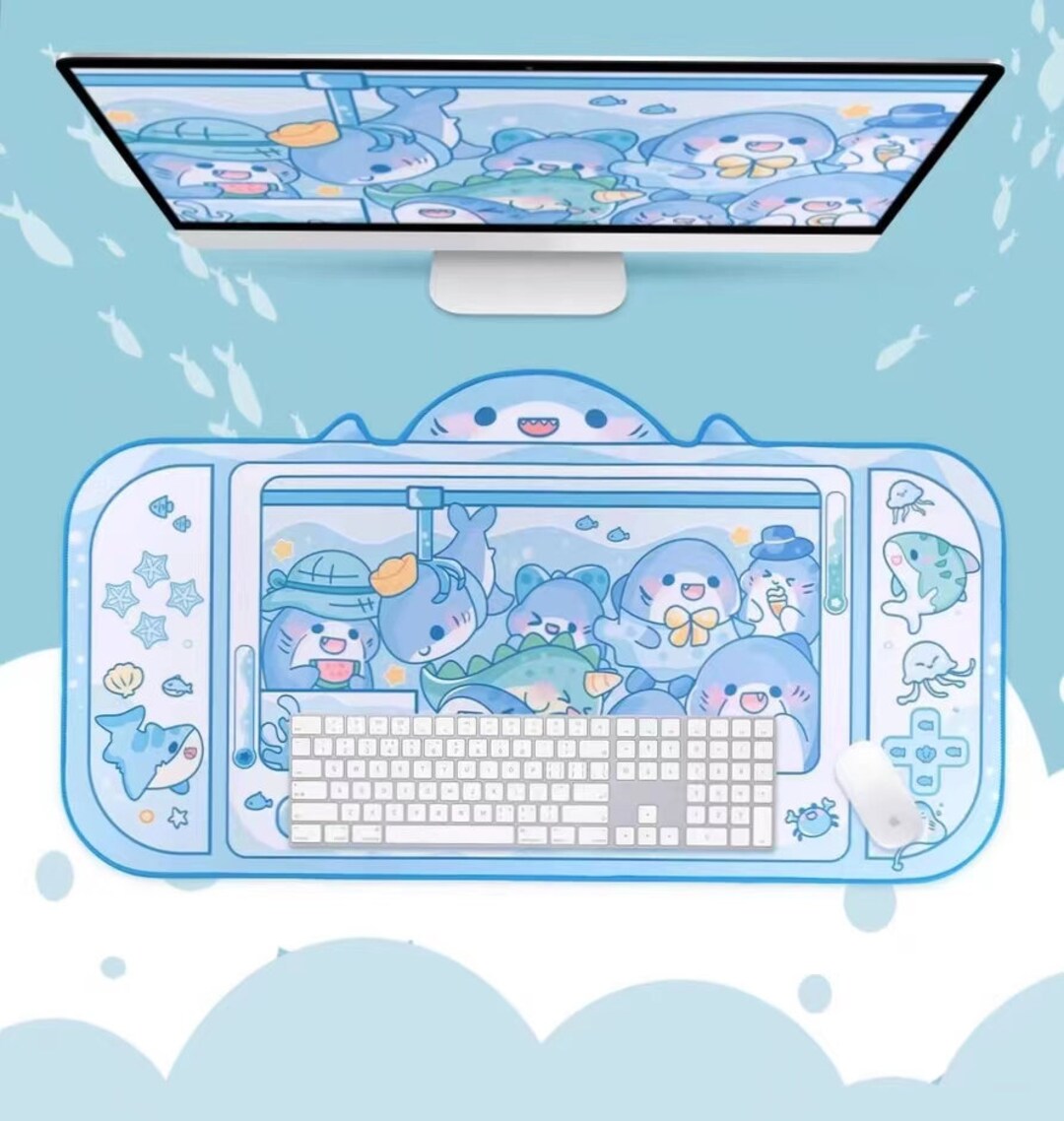 The Kawaii Shark Mouse Pad Gaming Mouse Pad Office - Etsy