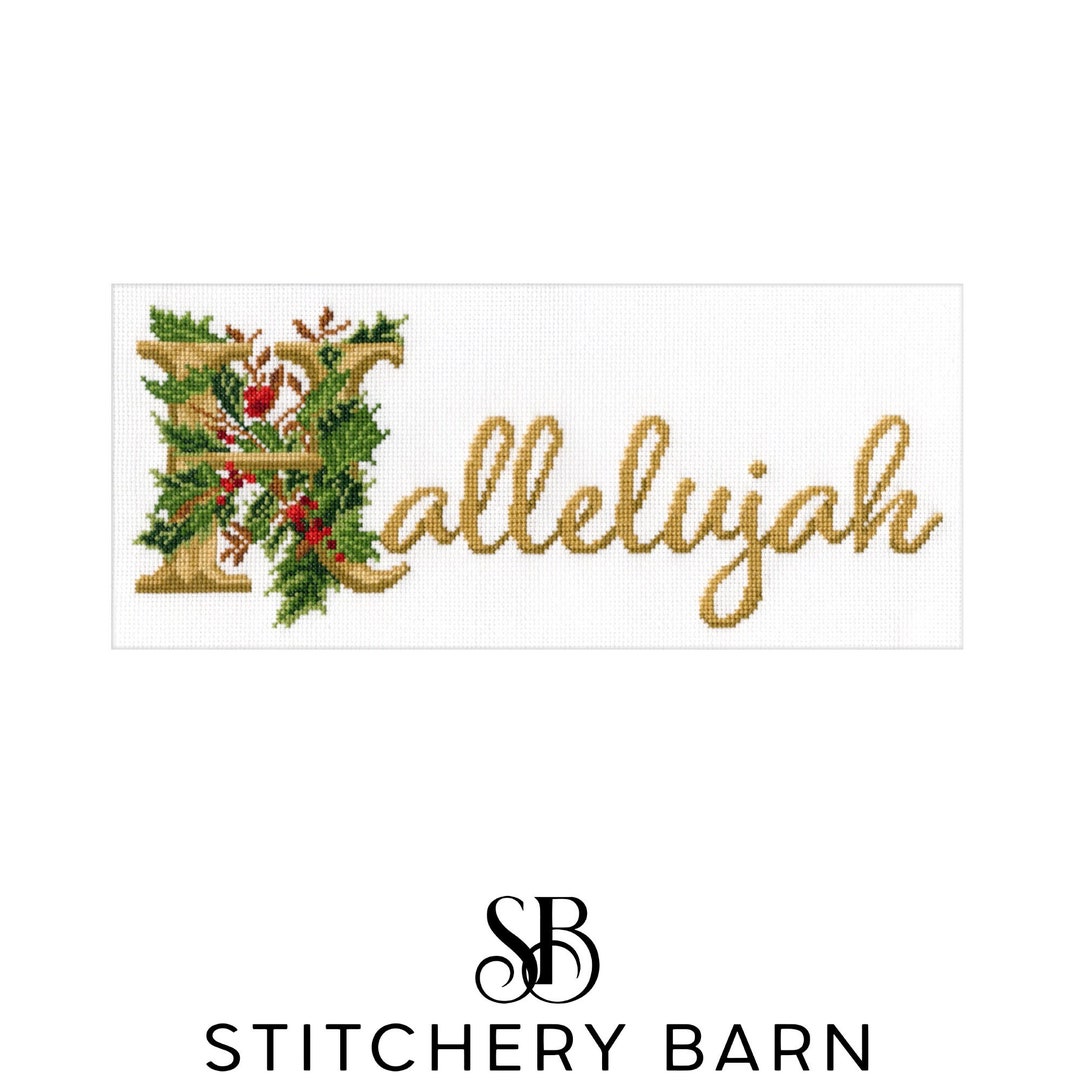 Hallelujah Cross Stitch Pattern - Stitchery Barn - Christmas Collection ...
