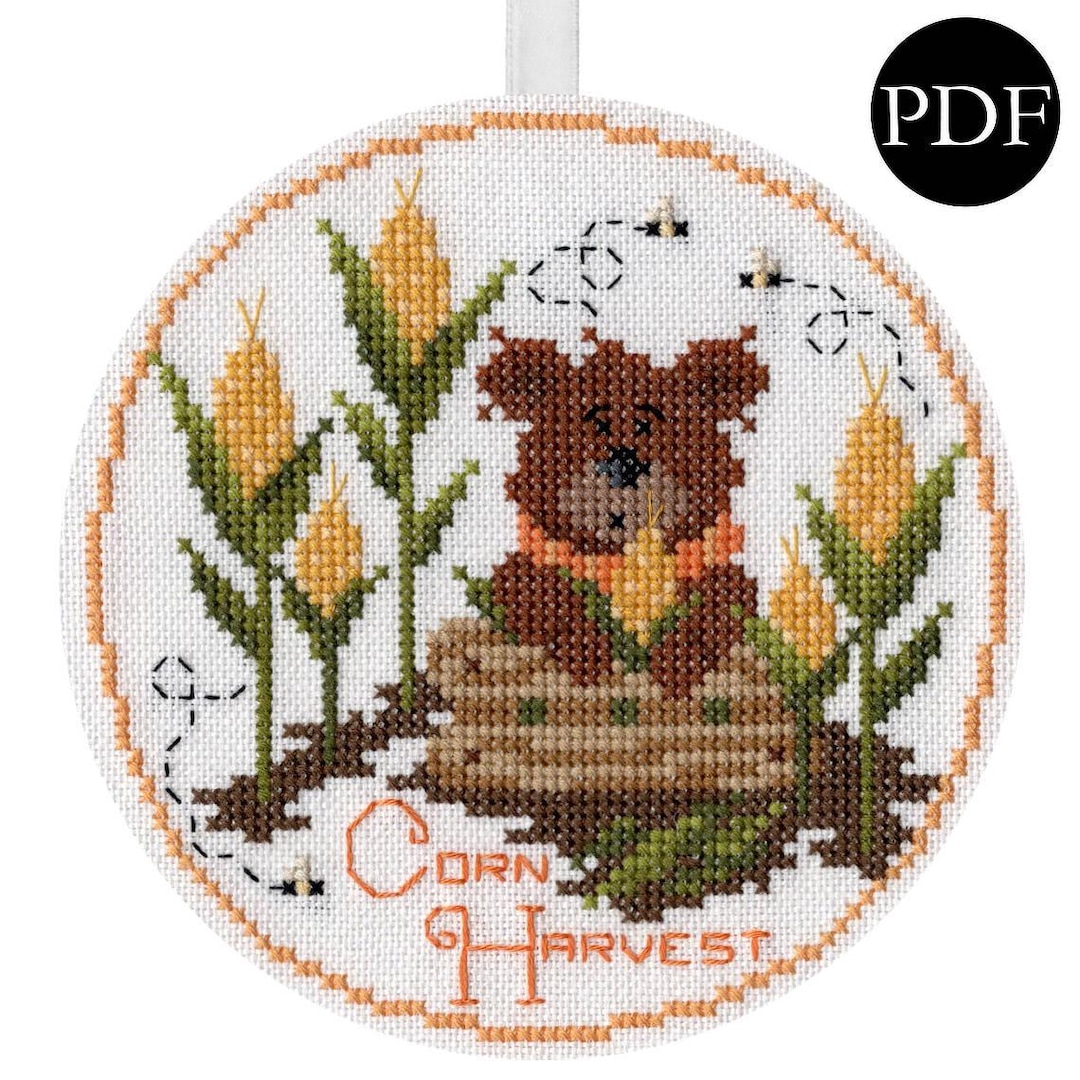 Corn Harvest Cross Stitch Pattern - Stitchery Barn - PDF Pattern - Etsy ...