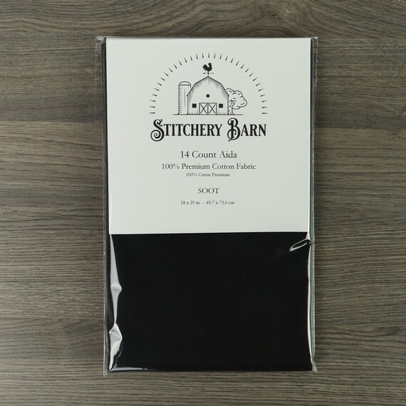 14 Count Black Aida Fabric 18x28 14 Count Soot Aida Fabric - Etsy