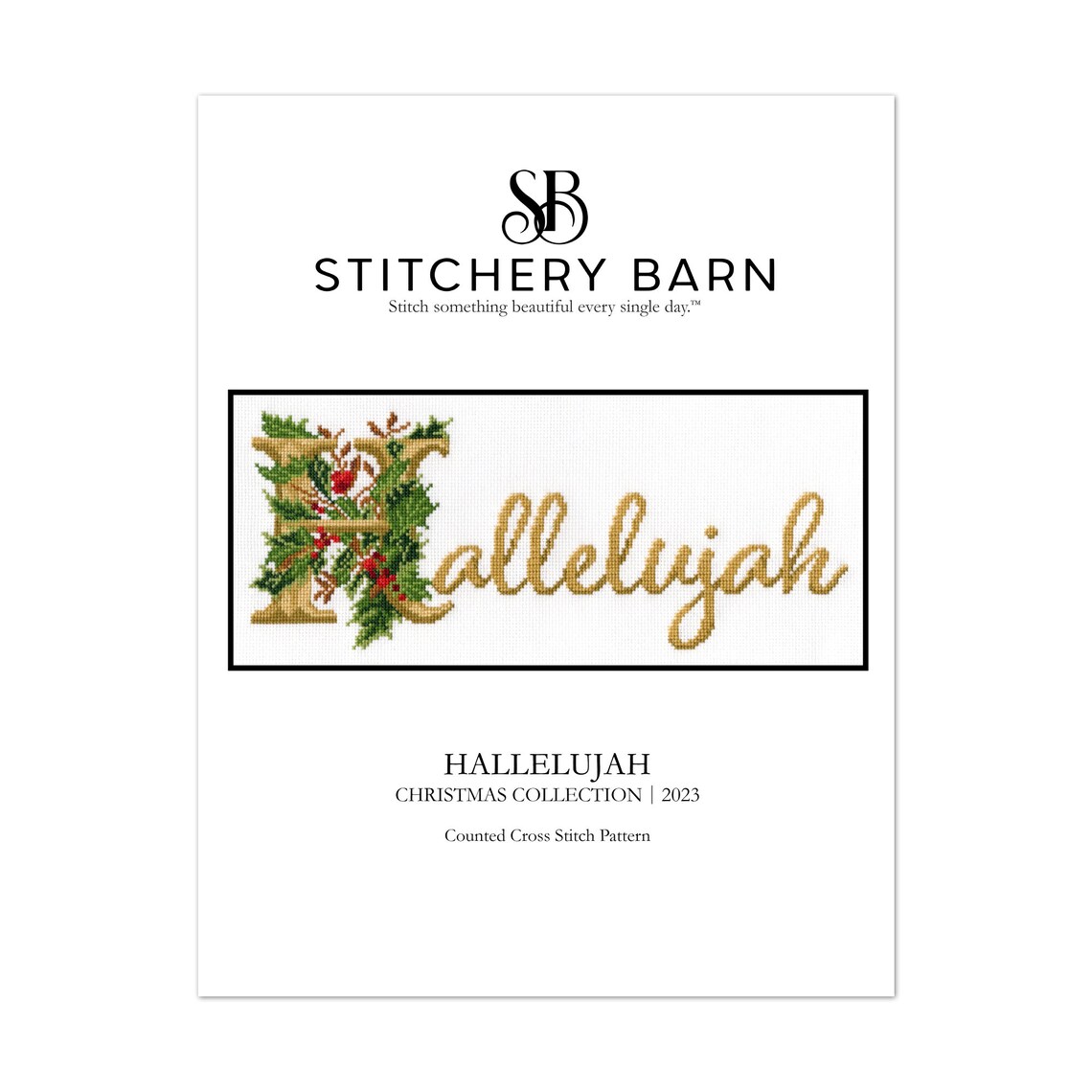 Hallelujah Cross Stitch Pattern - Stitchery Barn - Christmas Collection ...