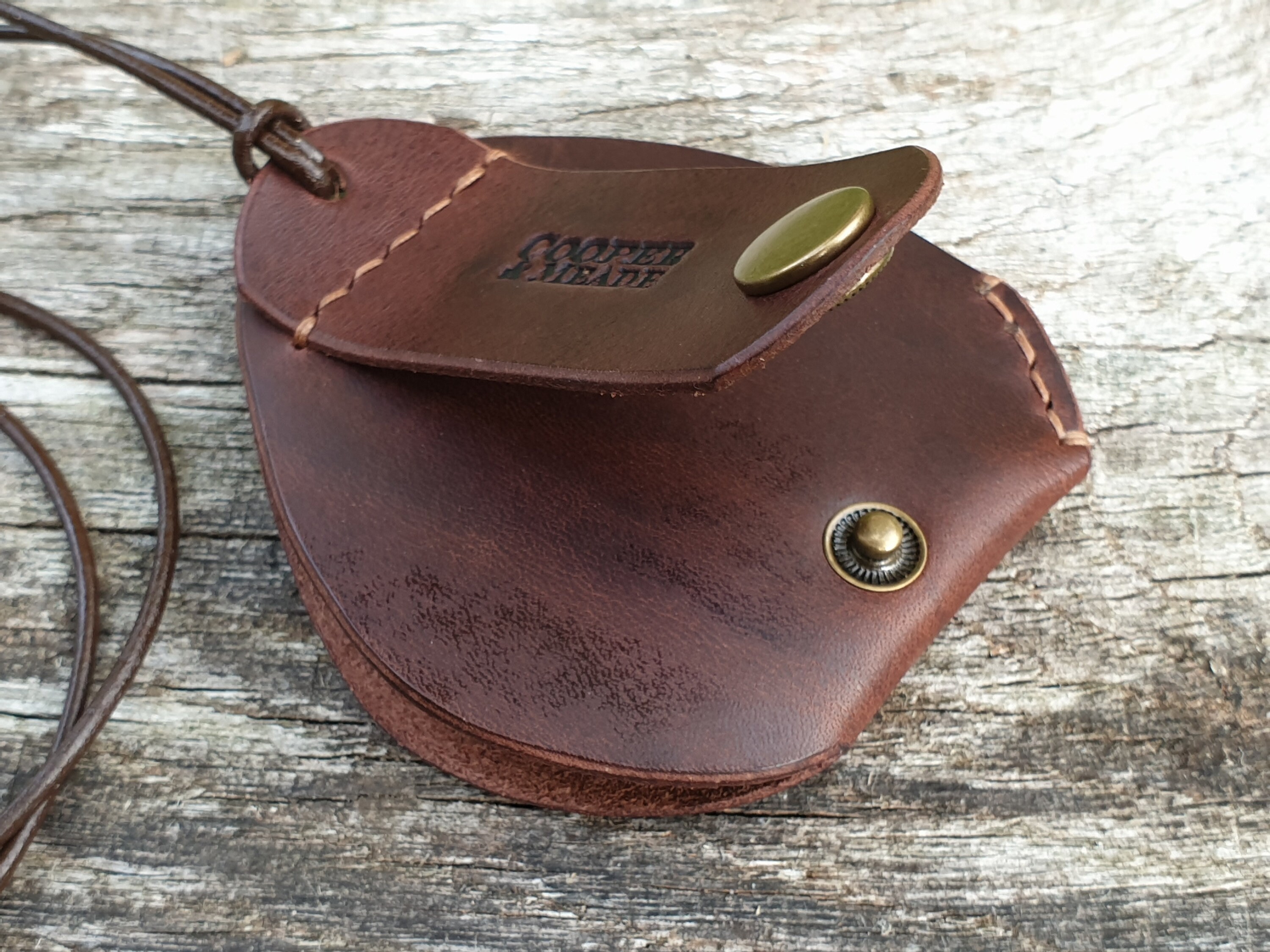 Bushcraft Leather Magnifying Glass Lens Folding Case Survival Prepping ...