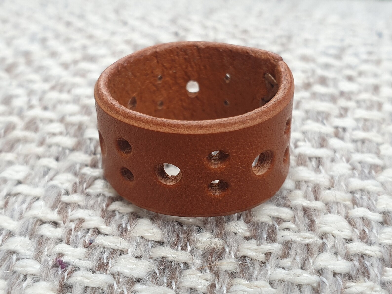 Leather Ring Boho Style Festival Jewellery Made to Size Ideal Third ...