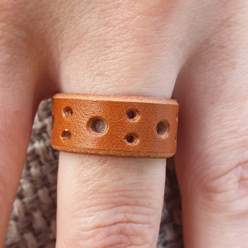Leather Ring - Etsy