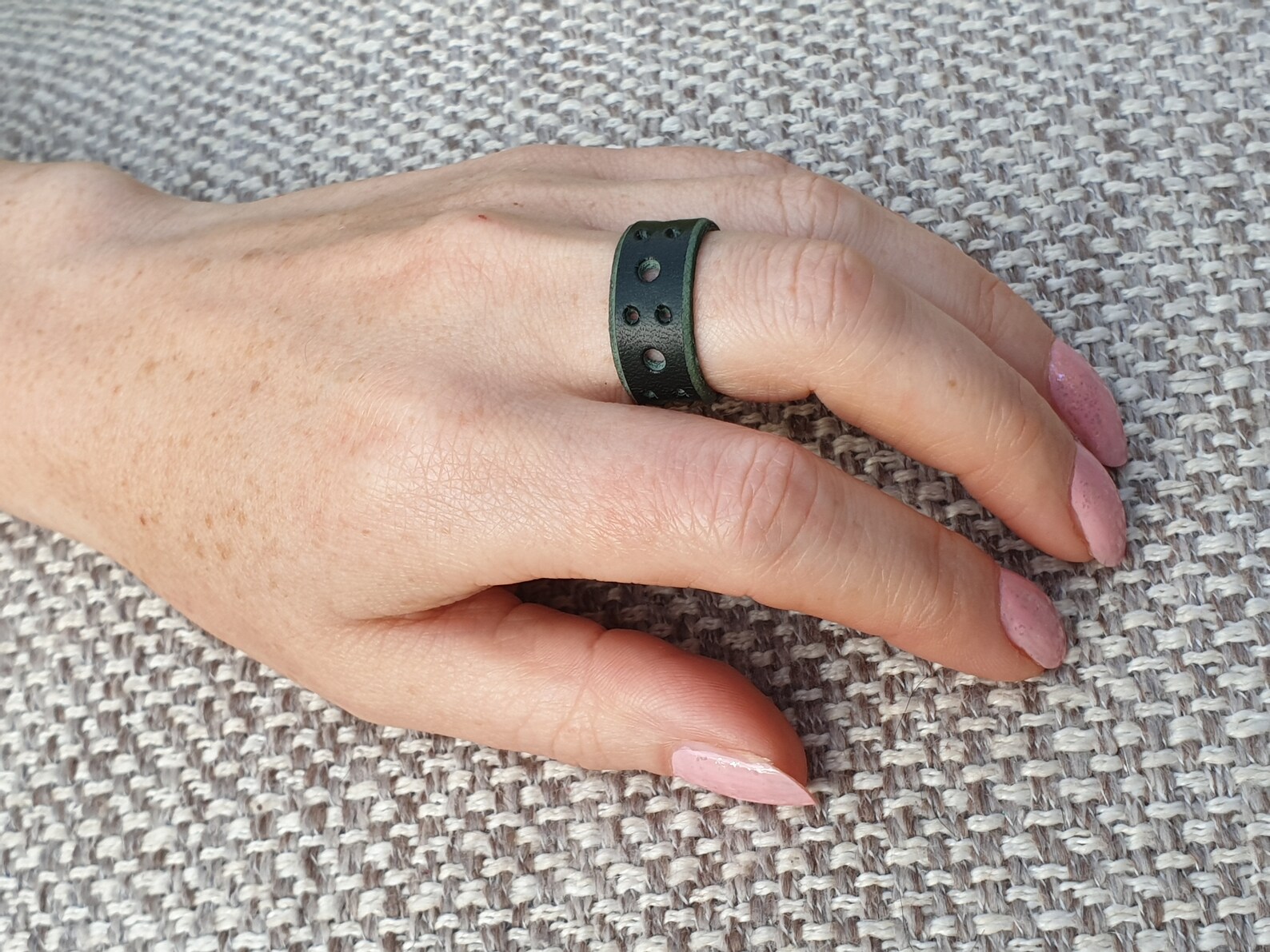 Leather Ring Boho Style Festival Jewellery Made to Size Ideal Third ...