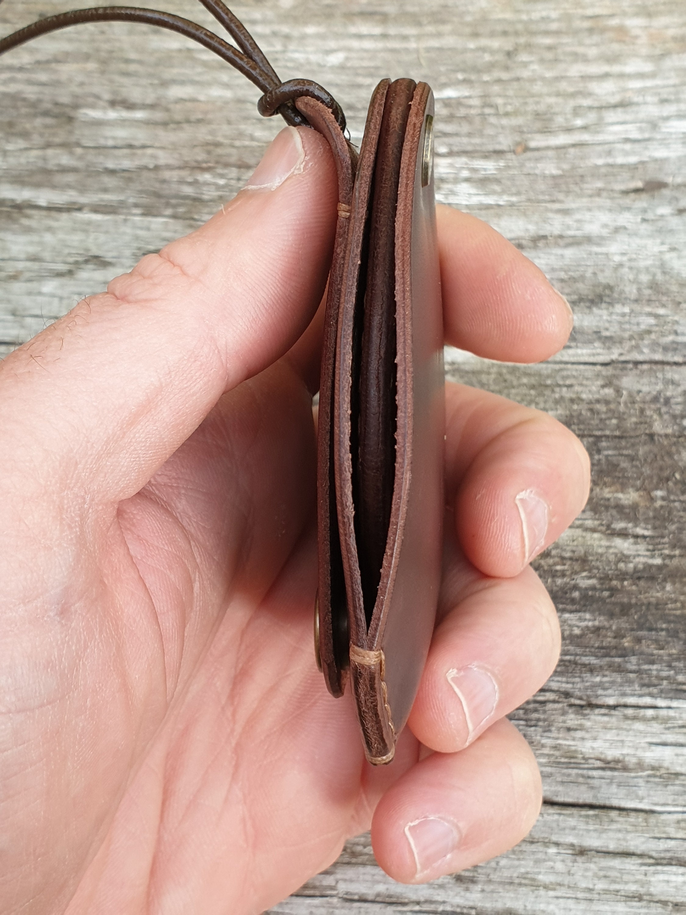 Bushcraft Leather Magnifying Glass Lens Folding Case Survival Prepping ...