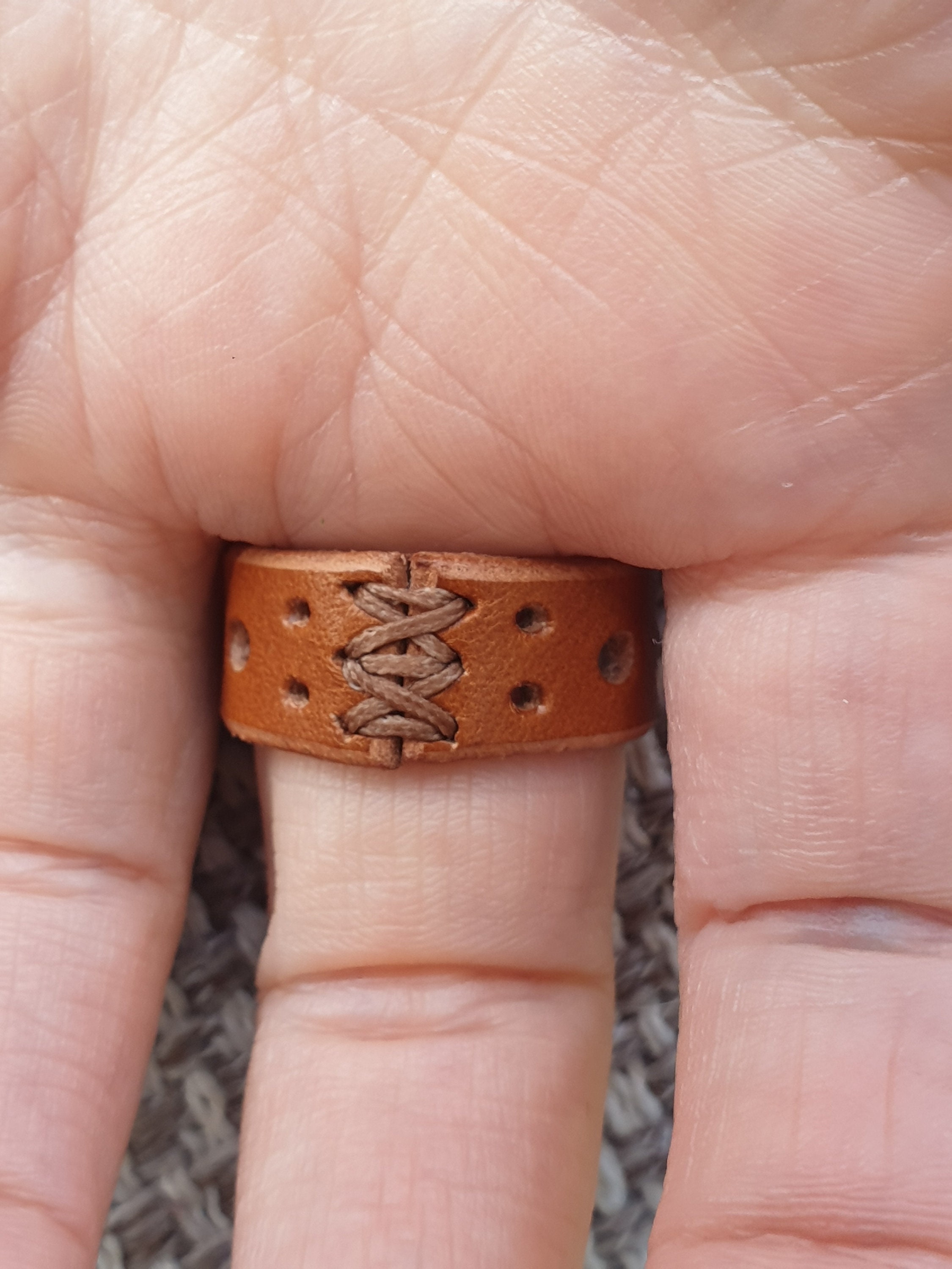 Leather Ring Boho Style Festival Jewellery Made to Size Ideal Third ...