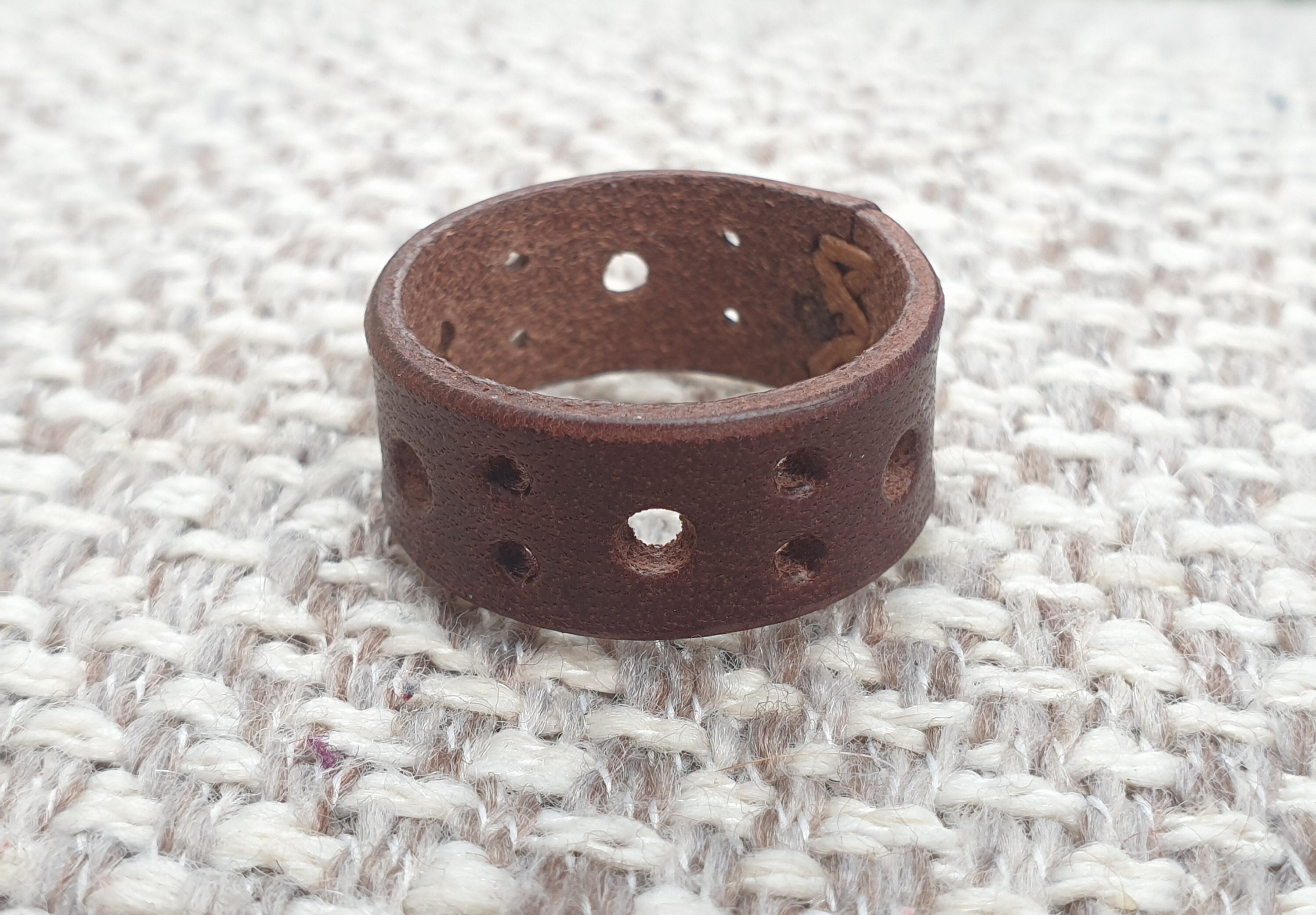 Leather Ring Boho Style Festival Jewellery Made to Size Ideal Third ...