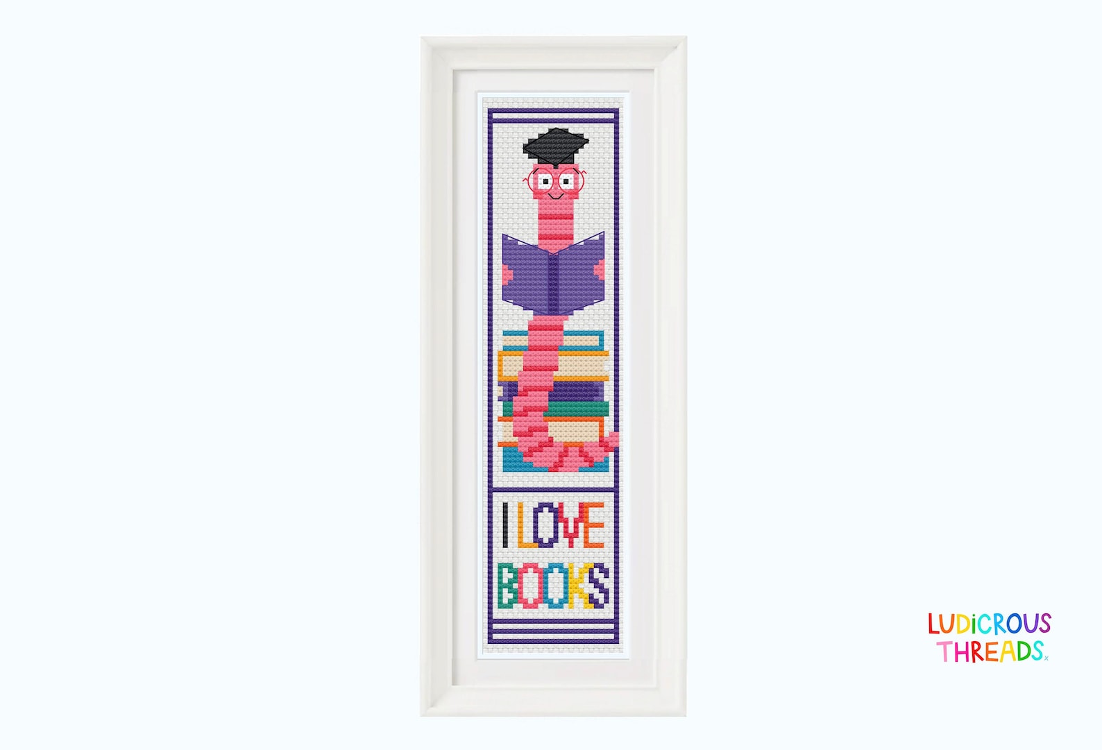 Bookworm Bookmark Cross Stitch Pattern Bookmark Cross Stitch - Etsy