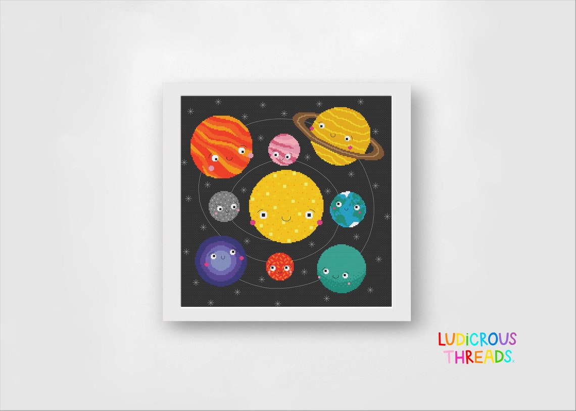 Solar System Cross Stitch Pattern, Planets Cross Stitch, Universe ...
