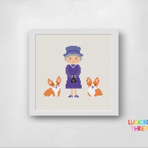 Queen Elizabeth Cross Stitch Pattern, Royal Cross Stitch, Her Royal ...