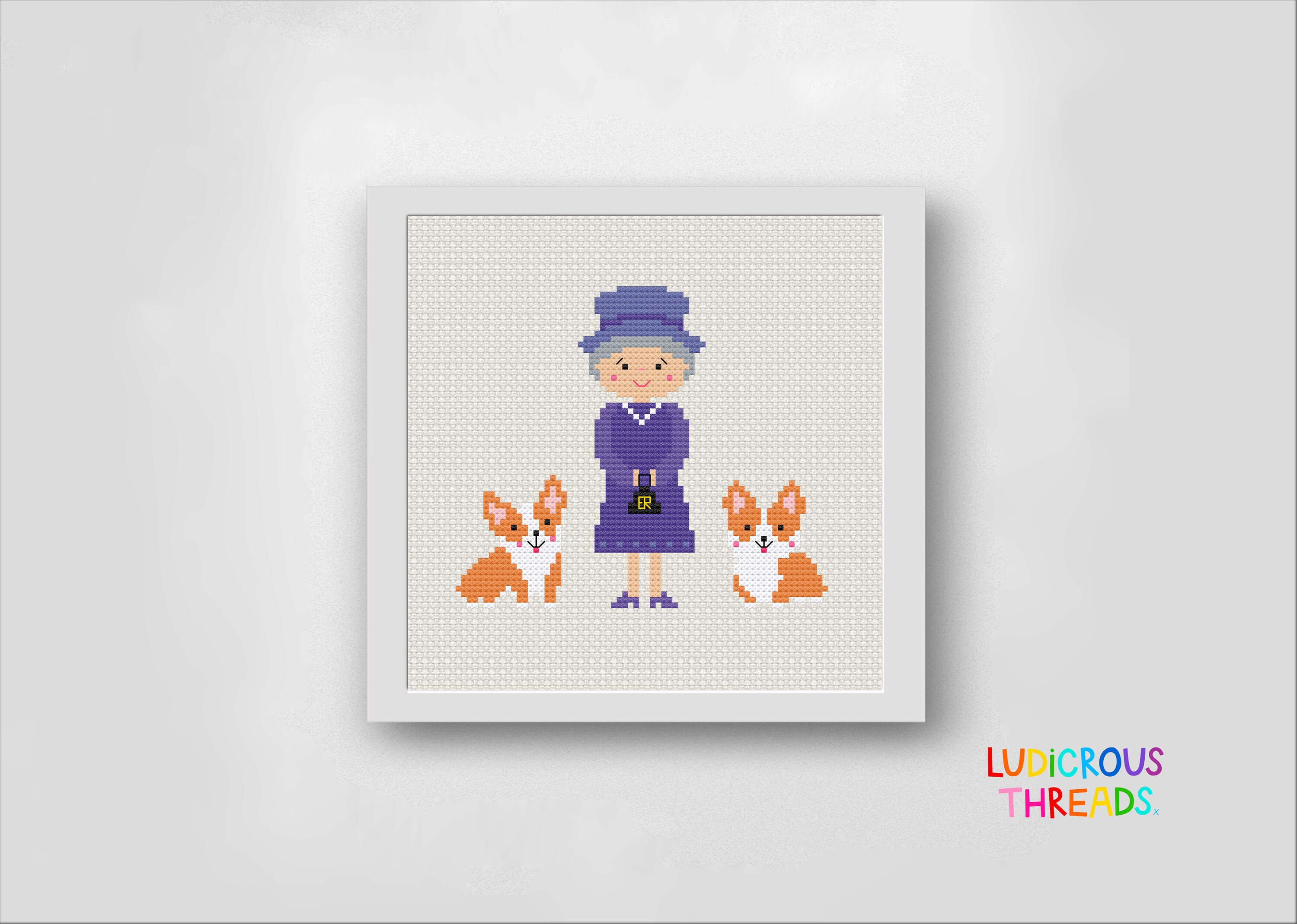 Queen Elizabeth Cross Stitch Pattern Royal Cross Stitch Her - Etsy
